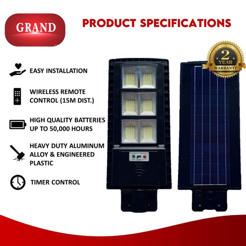 Grand Solar LED Street Light 30/60/90 Watts Sb1 Daylight – Grand ...
