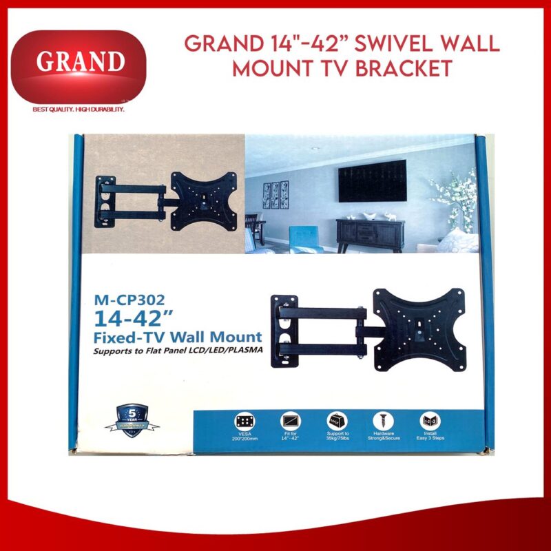 Grand 14″-42″ Swivel Wall Mount TV Bracket Wm-03 – Grand Philippines