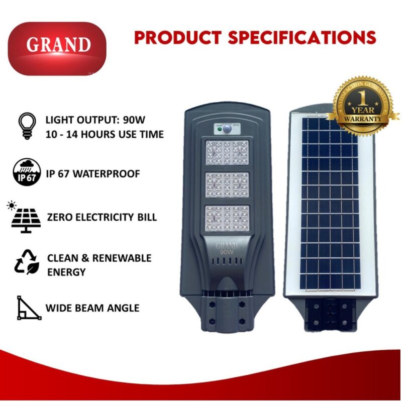Grand Solar LED Street Light 30/60/90 Watts Sg1 Daylight – Grand ...