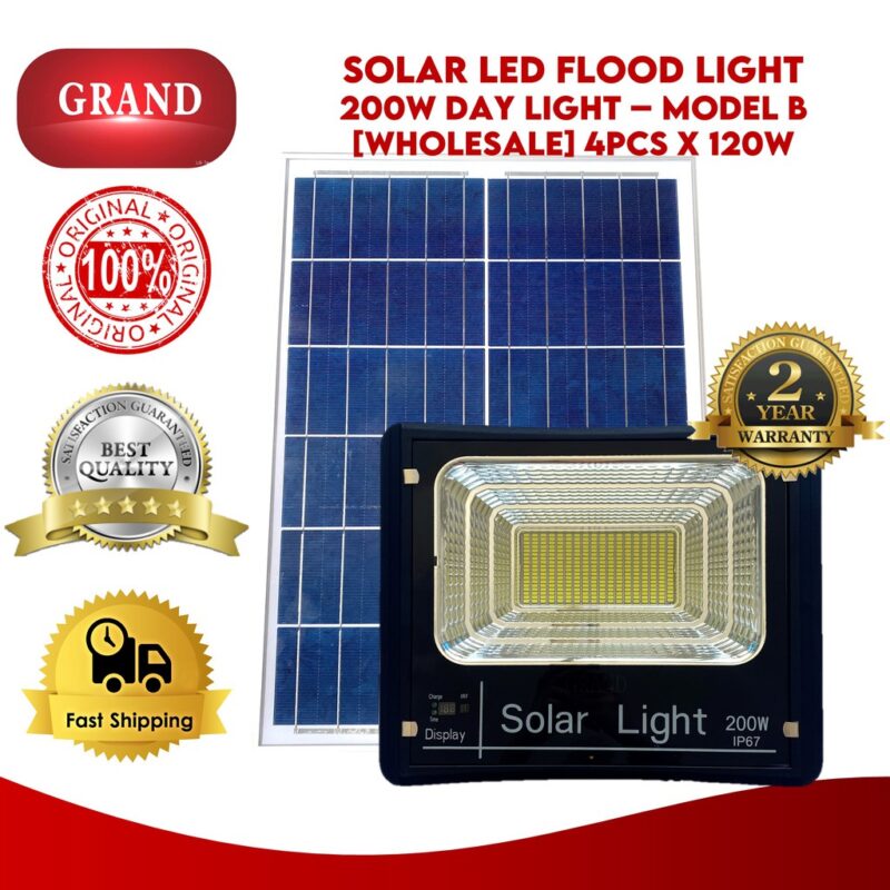 Wholesale Grand 200watts Model B Solar LED Flood Light – Grand Philippines