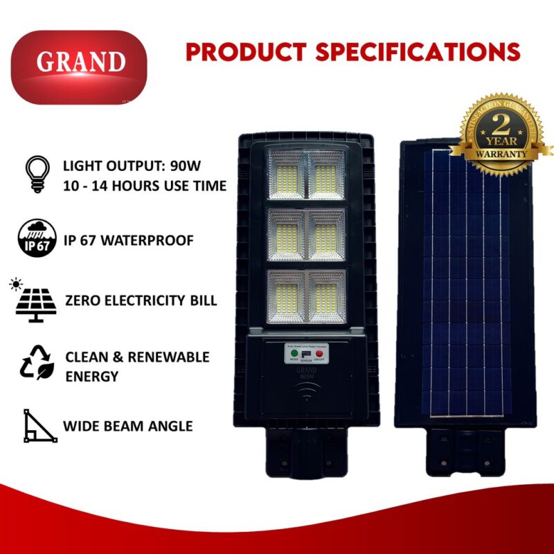 Grand Solar LED Street Light 30/60/90 Watts Sb1 Daylight – Grand ...