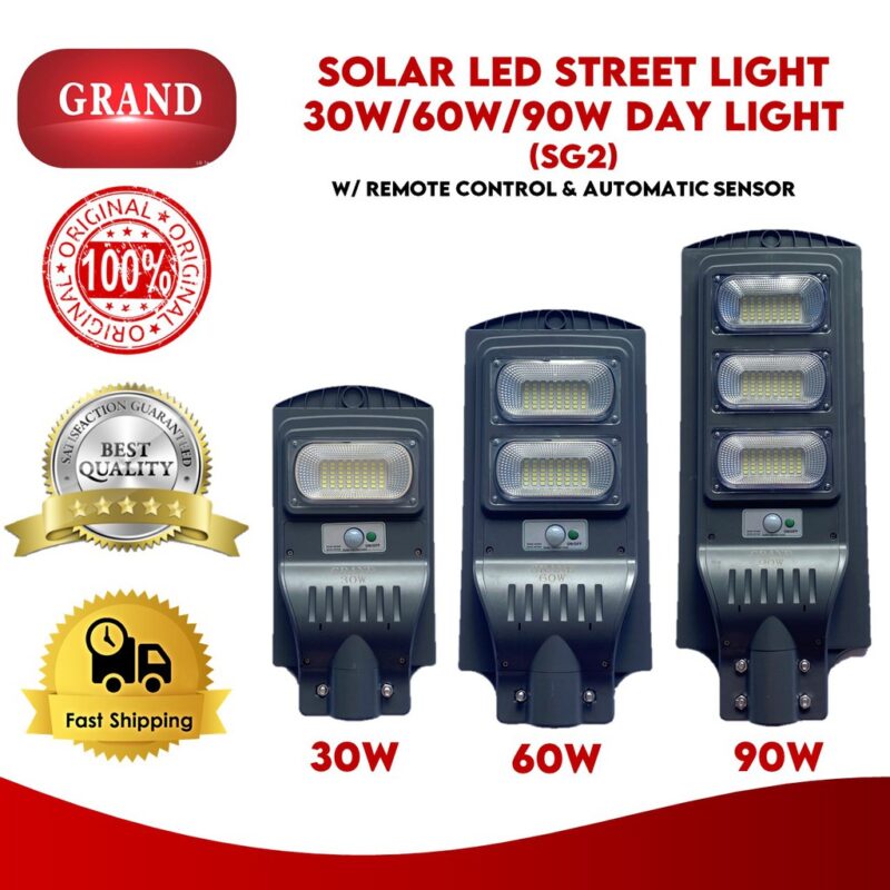Grand Solar LED Street Light 30/60/90/120 Watts Sg2 Daylight – Grand ...