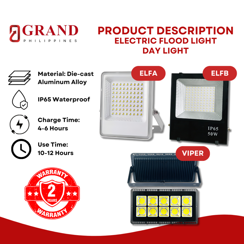 Electric Flood Light Day Lights (EFLA) 50W/100W/150W/200W/300W – Grand ...